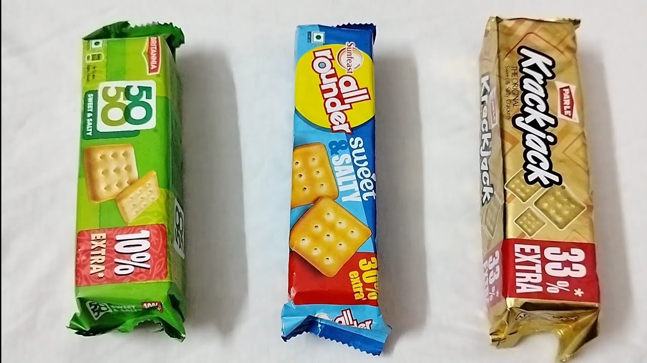 50-50 Sweet and Salty vs All Rounder vs Krackjack || Biscuit 🍪 ...