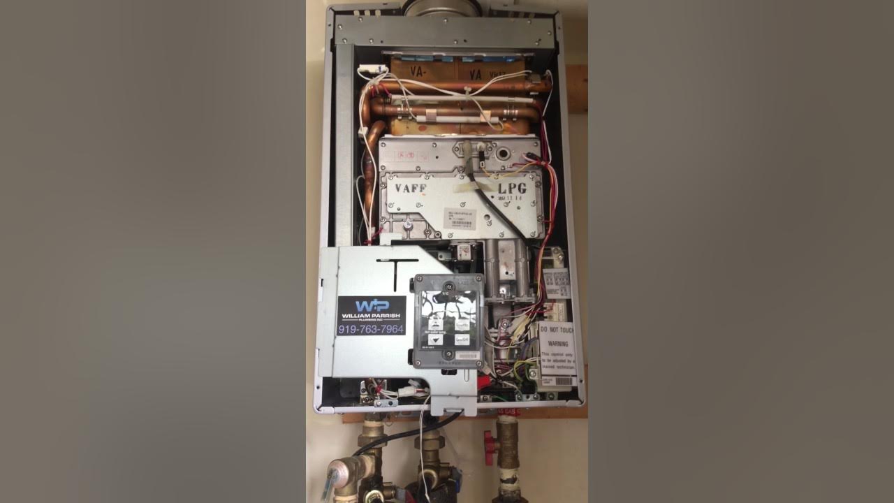 Tankless water heater service and descale. - YouTube