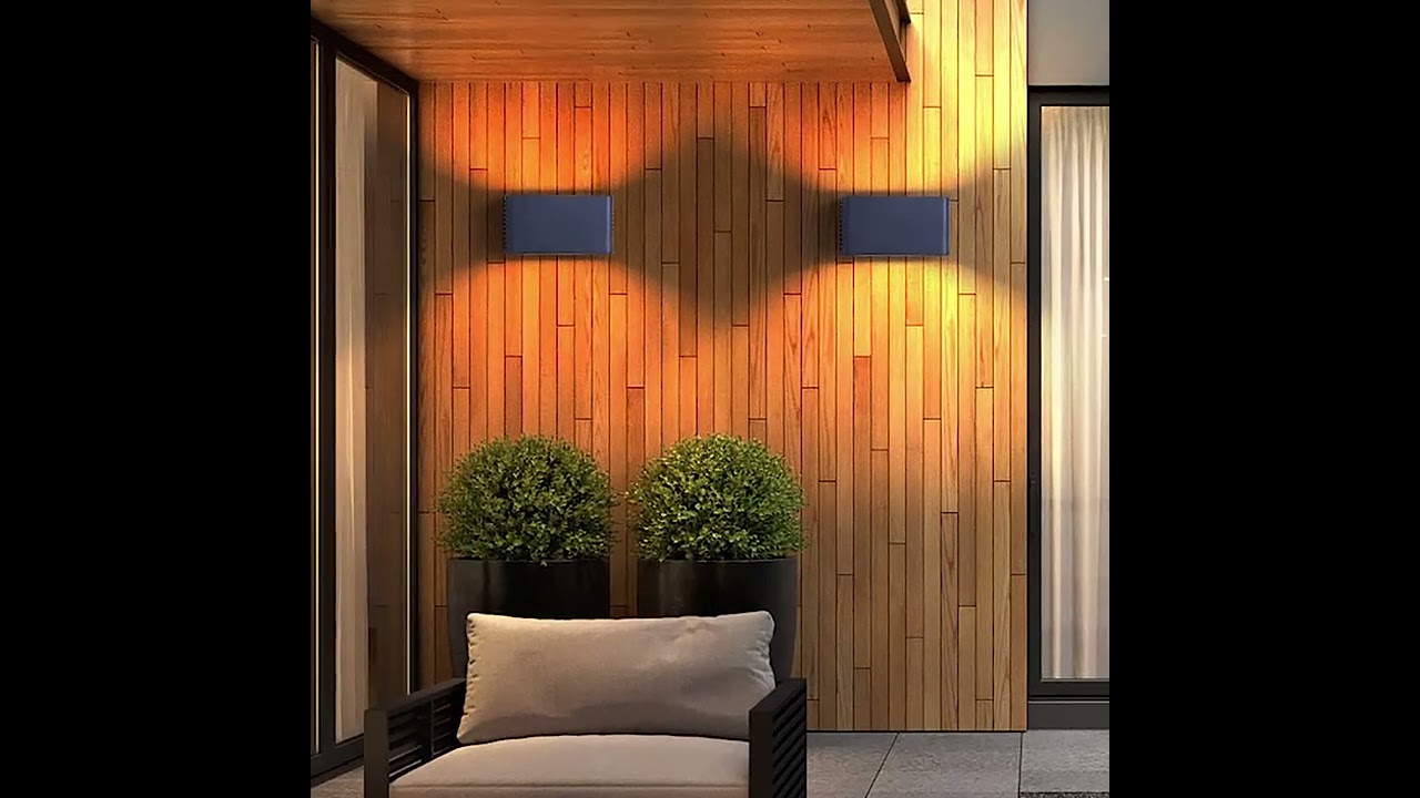 Dazuma_Outdoor Wall Lighting_Rectangle LED Waterproof Nordic Up and ...