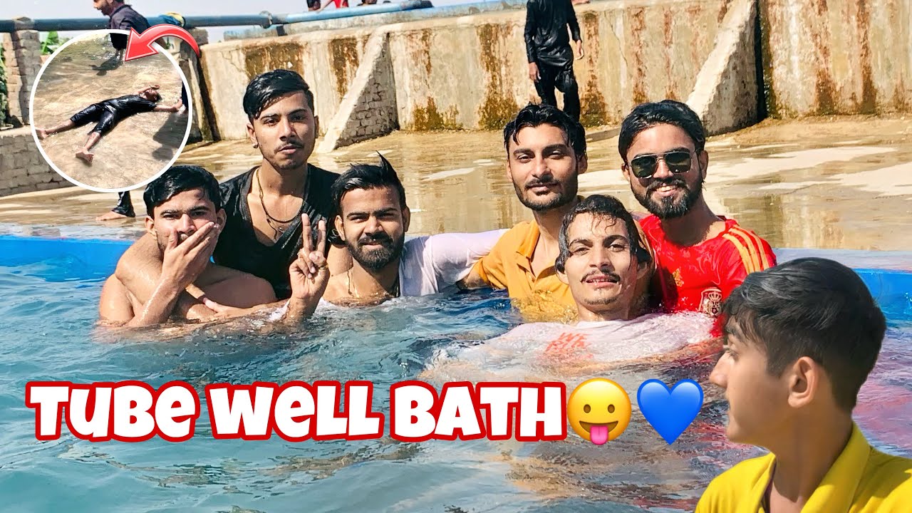 Tube well bath with boyz 😍| ye kya hogya 😱 | summer vibes - YouTube