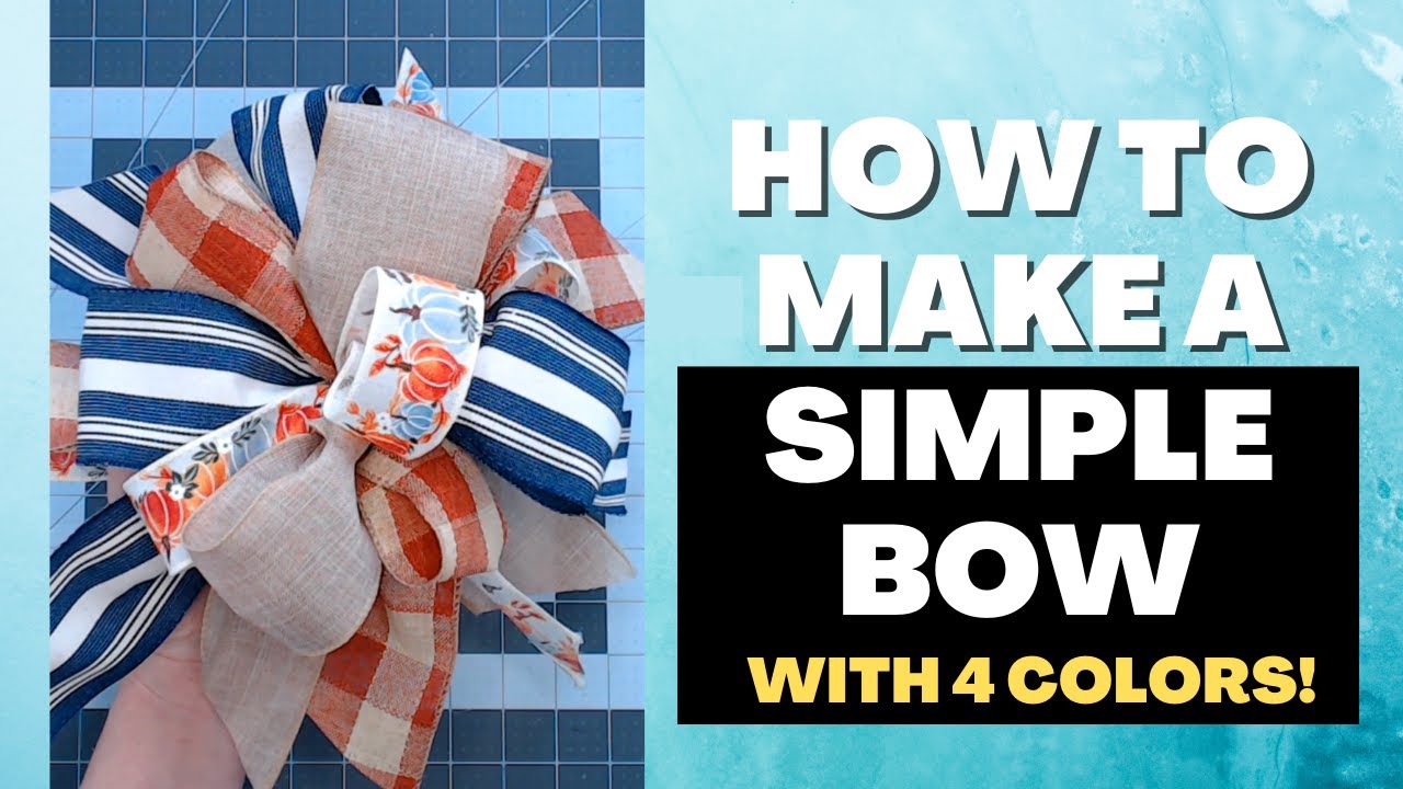 Make a Simple Bow 4 colored Pinch Bow, No Bowdabra - YouTube