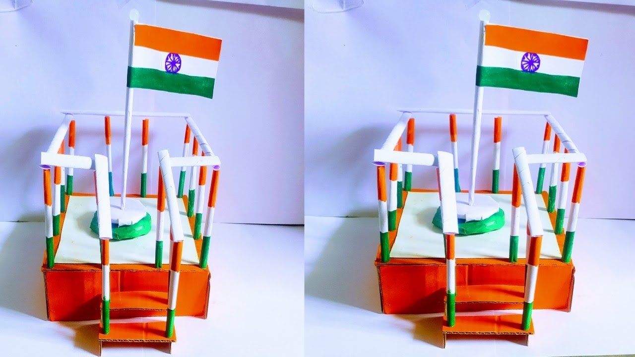 How To Make Independence Craft With Paper ||Indian Flag Craft Making ...
