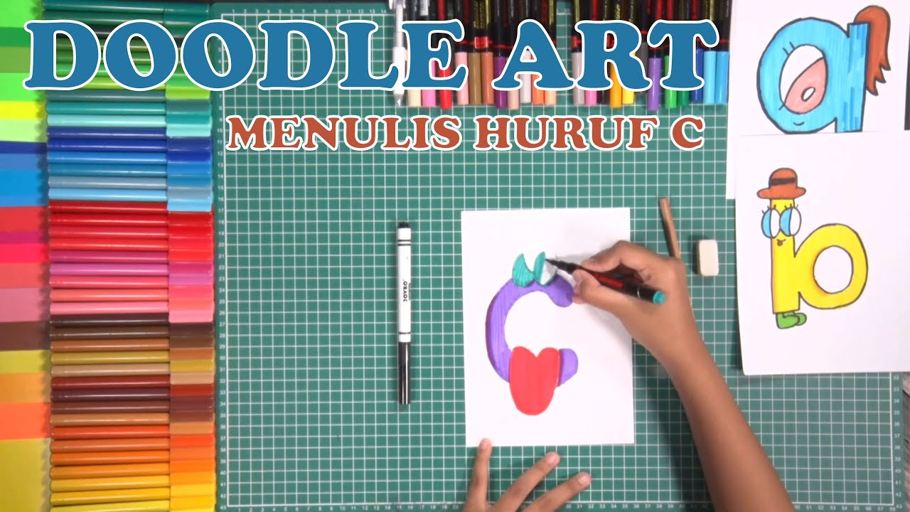 BELAJAR MENULIS HURUF "C" DENGAN DOODLE ART - YouTube