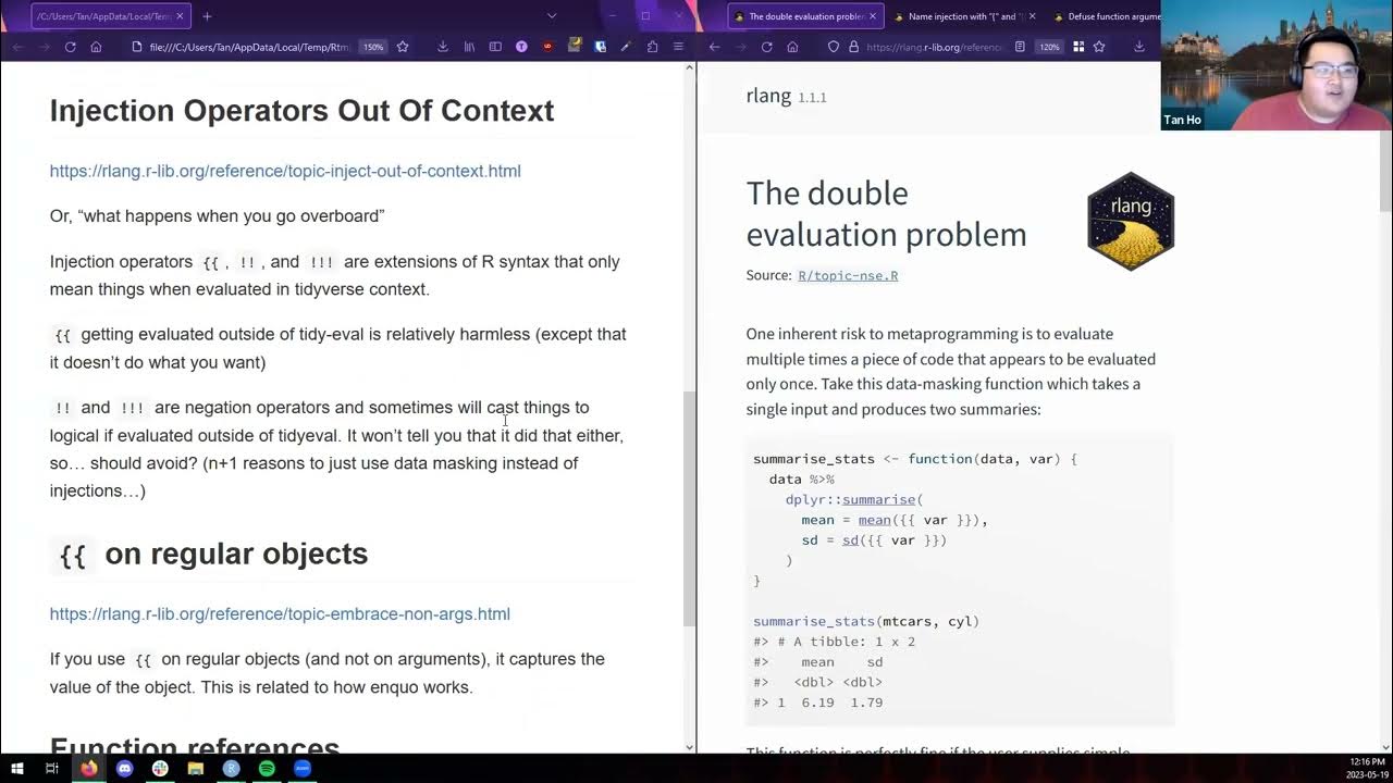 rlang docs: The double evaluation problem (rlang01) - YouTube