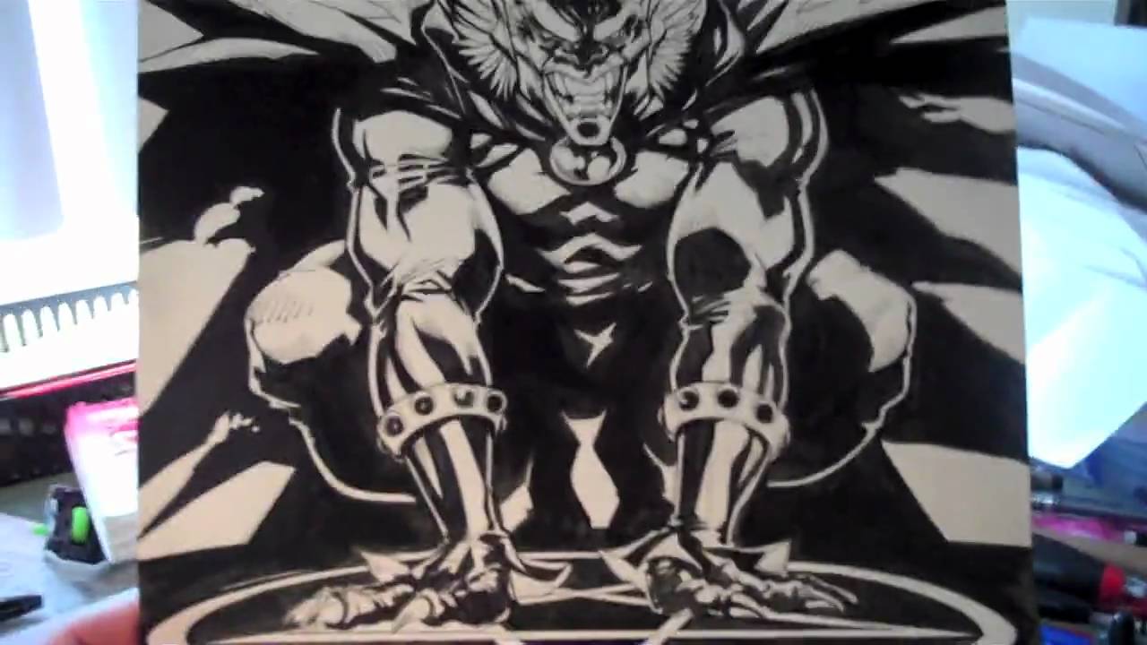 Drawing The Demon Comic Book Character - YouTube