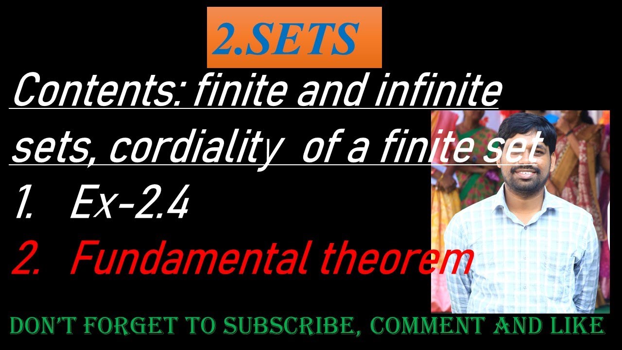 Sets Class 10th Finite And Infinite Sets Fundamental Theorem Youtube
