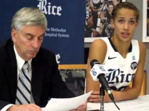 Rice Owls Greg Williams and Jessica Kuster after 89-49 loss to Baylor ...