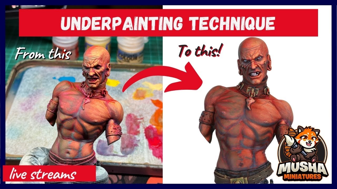 Underpainting Technique - Mad Max / Borderlands Style - Jerico Bust from Mindwork Studio - YouTube