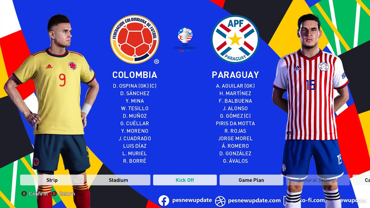 eFootball PES 2021 - GAME 7: Colombia vs Paraguay GROUP D COPA AMERICAN ...