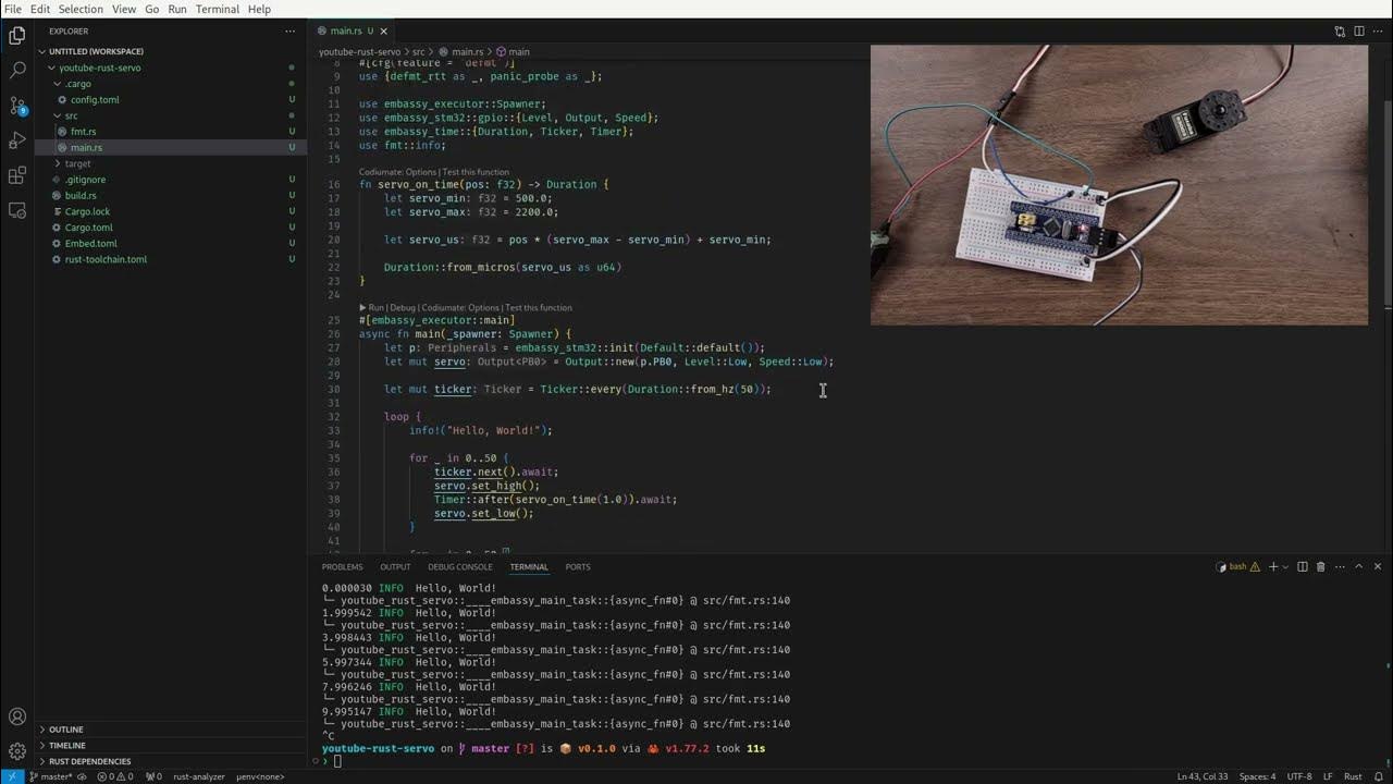 Servo Control 3 Ways - Rust Embassy Tutorial - YouTube