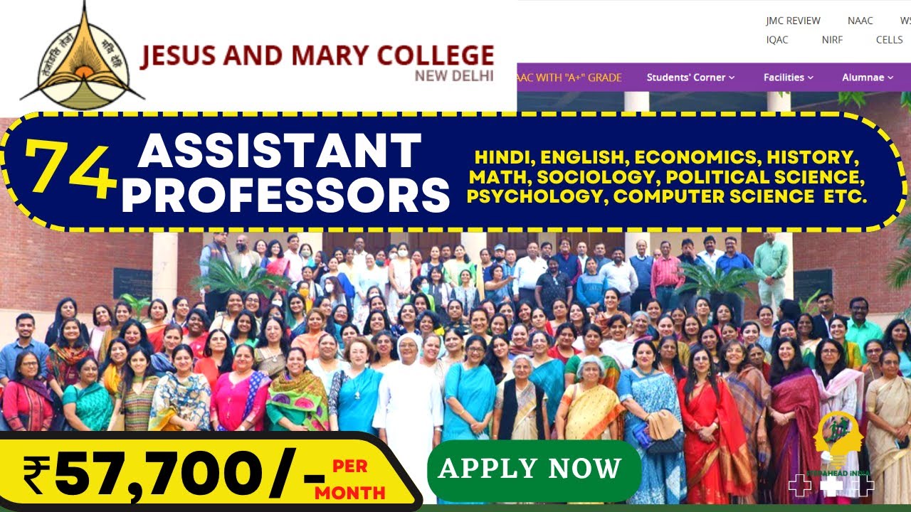 74 Assistant Professor at Jesus and Merry College : University of Delhi ...