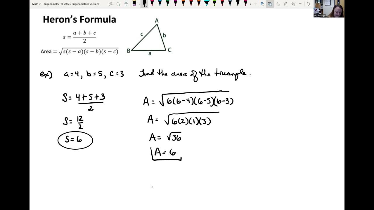Area of Triangles - Heron's Formula - YouTube