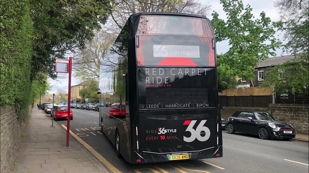 The Harrogate bus company ADL Enviro400EV 2201 SK25 AHU route 36 - YouTube