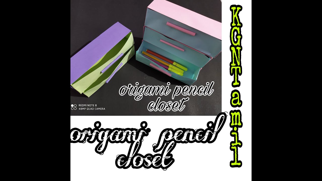 easy way to make origami pencil closet || paper wardrobe or closet easy ...