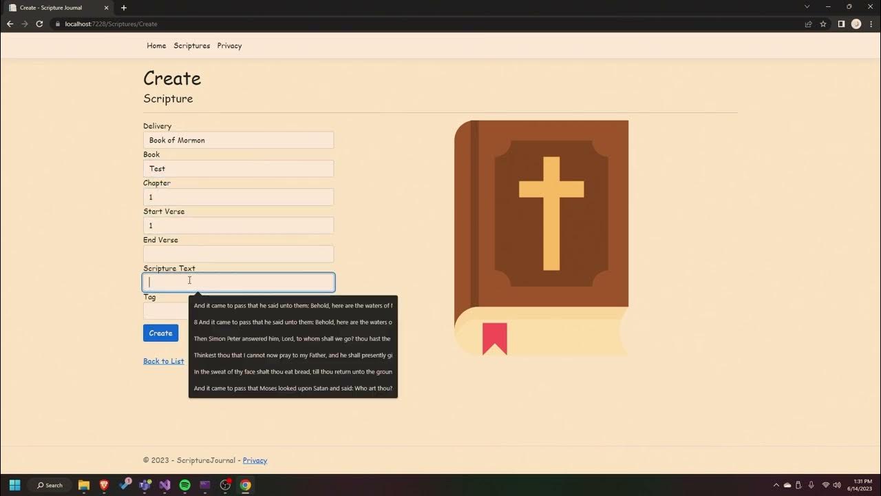 CSE 325 | Scripture Journal Razor Page Demo - YouTube