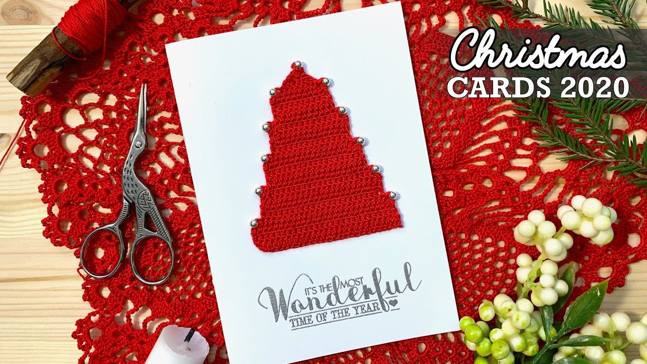 Easy Crochet Christmas Tree Pattern | Christmas Cards 2020 - YouTube