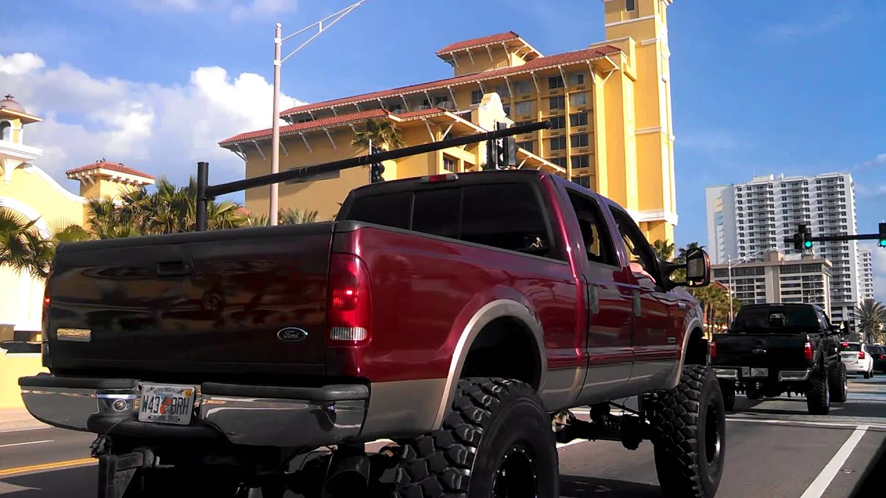 Lifted F250 Super Clean in Daytona / Spring Break 2014 - YouTube
