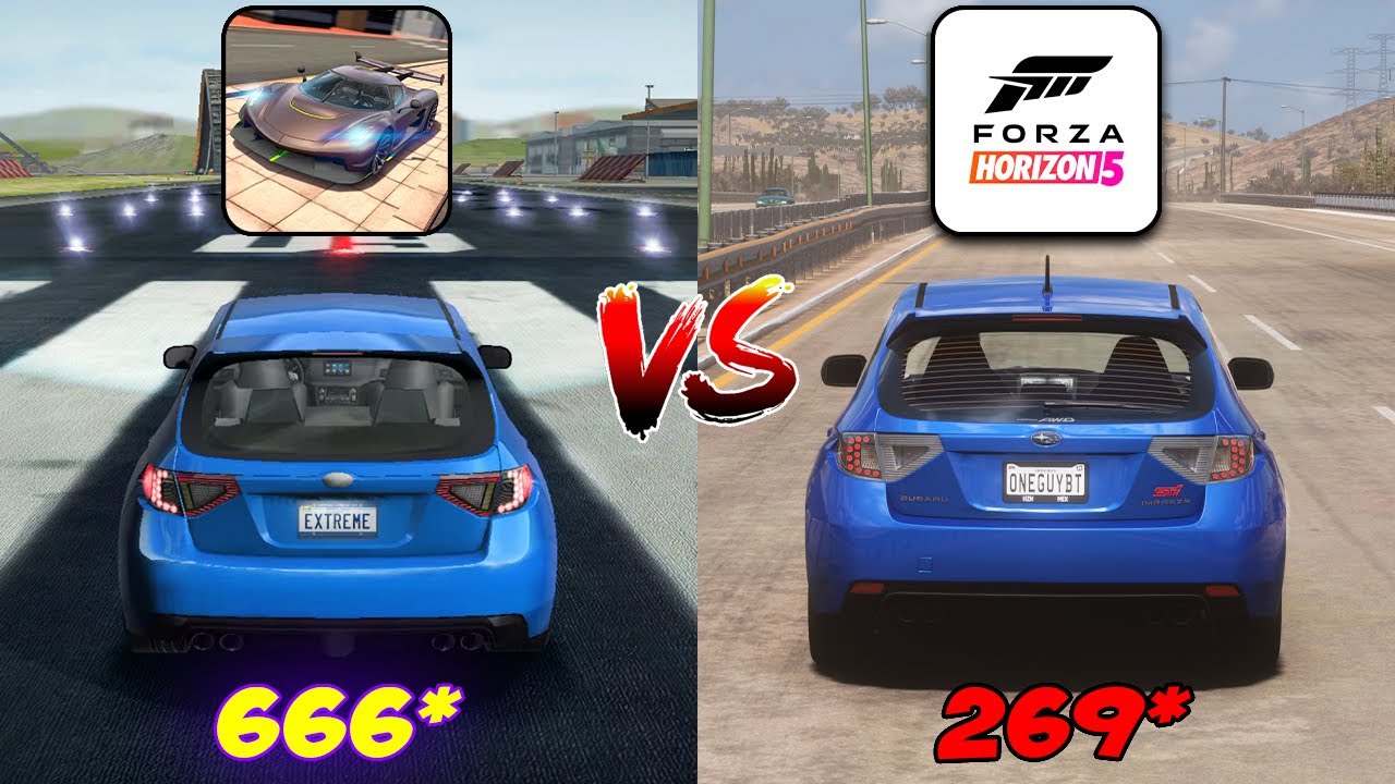 Subaru Impreza Top Speed in Extreme Car Driving Simulator vs Forza ...