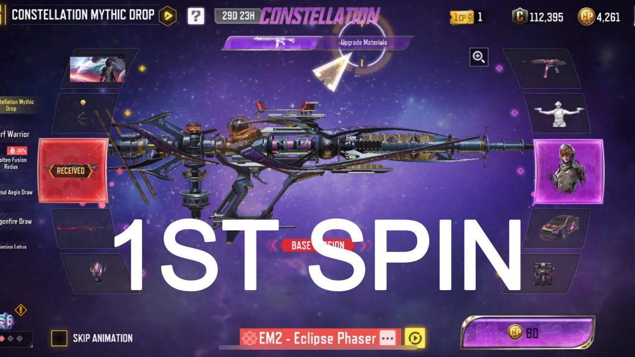 MYTHIC EM2 1st SPIN + Gameplay | CODM Constellation Draw - YouTube