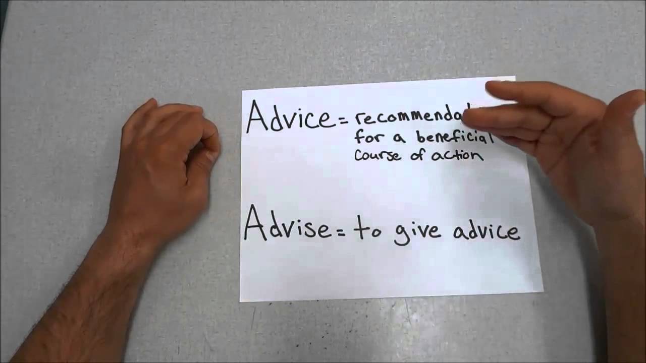 Advice VS Advise English Grammar Lesson YouTube advice-vs-advise-english-grammar-lesson-youtube