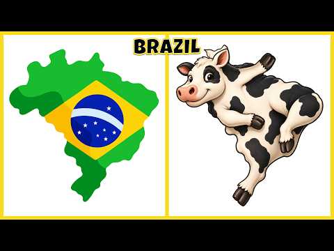Countries Map Look As Real Life Things + Guess The Country Capitals & Landmarks