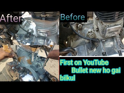 Royal Enfield bullet 350 ka engine paint kare - YouTube