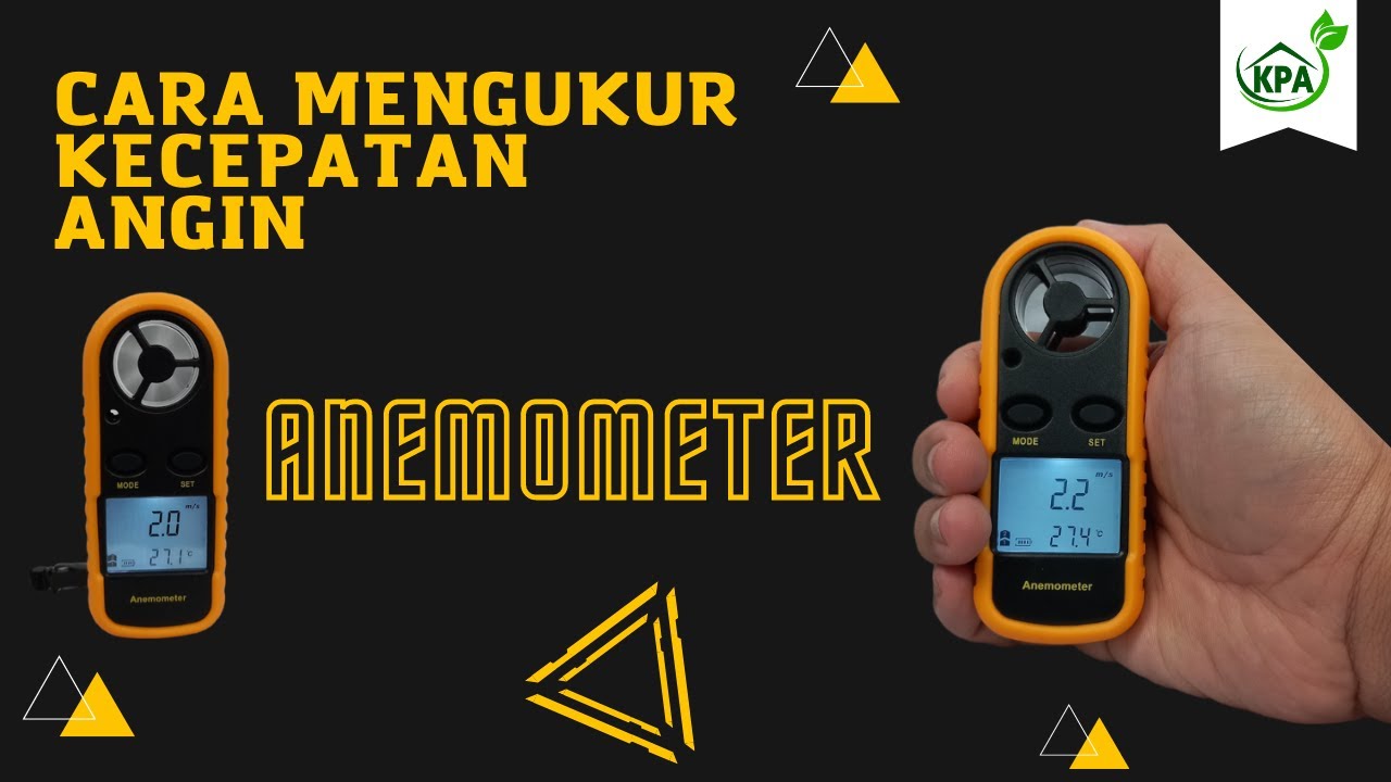 cara menggunakan anemometer alat mengukur kecepatan angin - YouTube