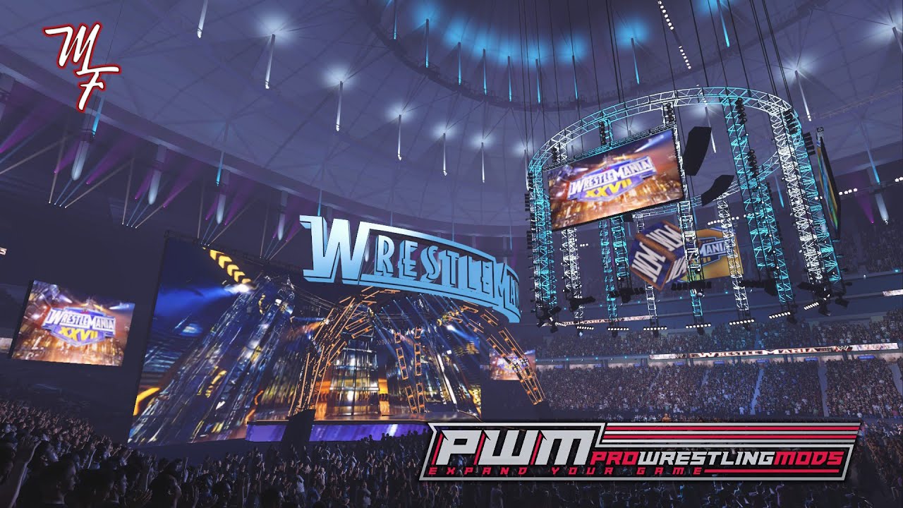 WWE 2K24 WRESTLEMANIA 27 ARENA MOD - YouTube