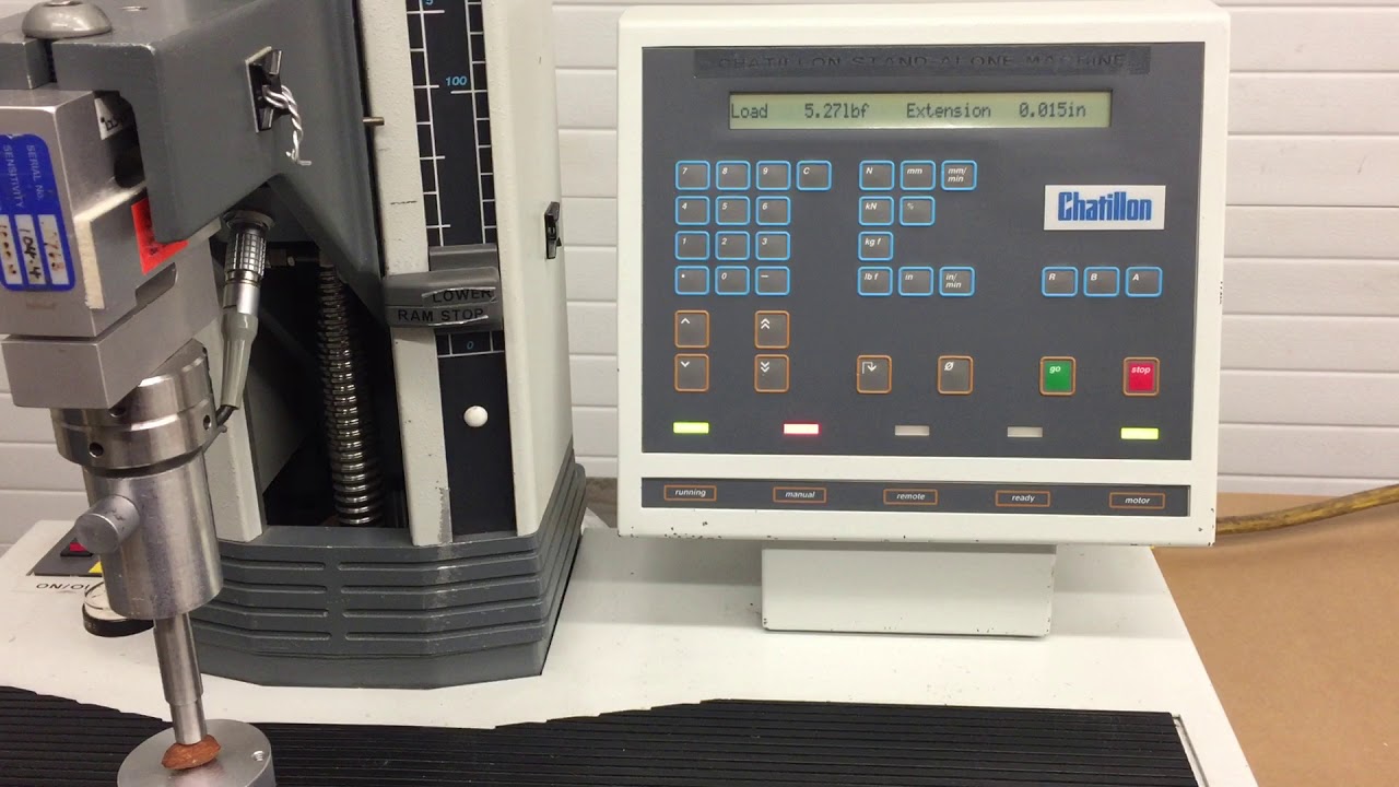 Testing 2.5kN universal test stand, Chatillon LRX2.5kN - YouTube