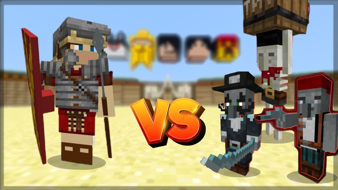 Minecraft: GLADIATOR VS PIRATES AND LOOTERS ! - BATALHA DE MOBS | 1.15. ...