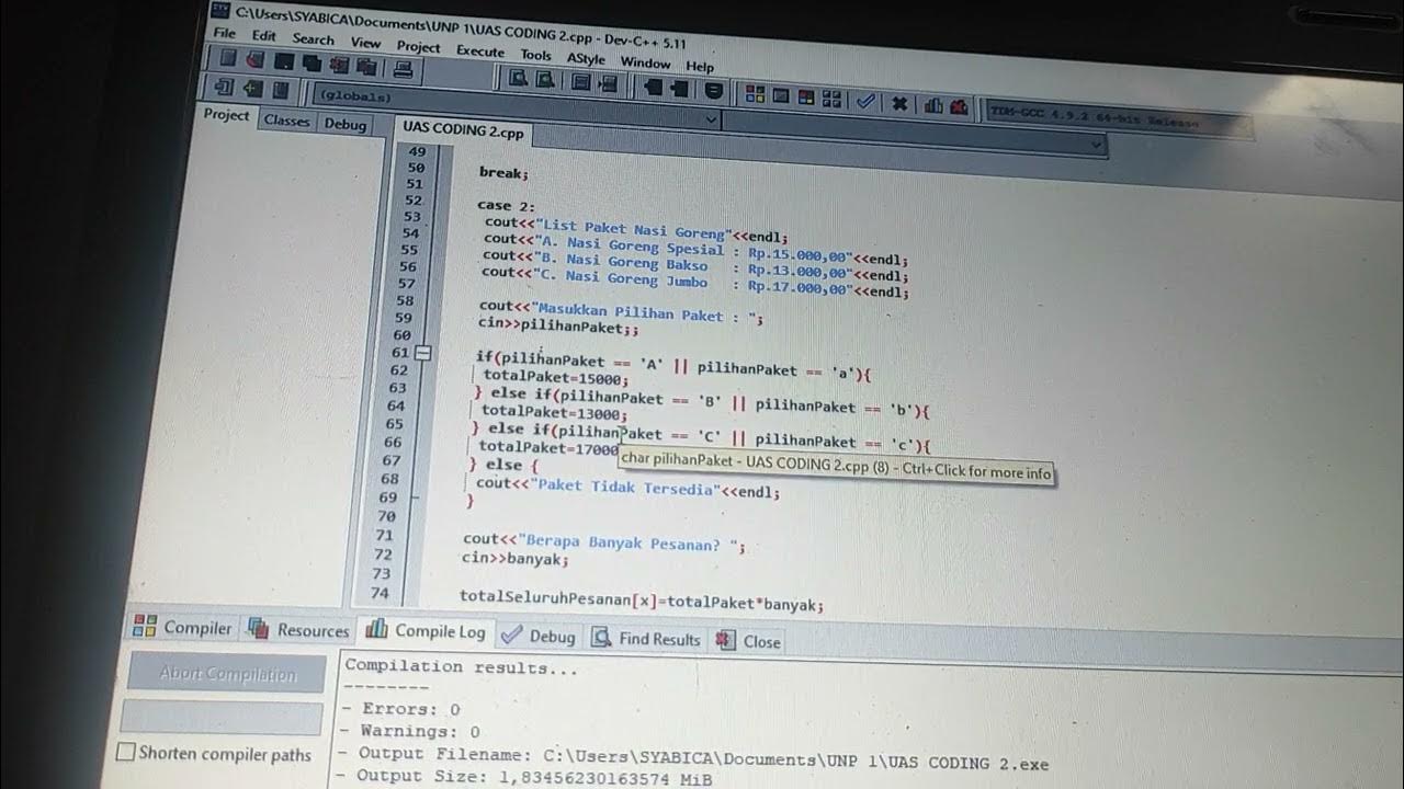 UAS PENGANTAR CODING UNIVERSITAS NEGERI PADANG - YouTube