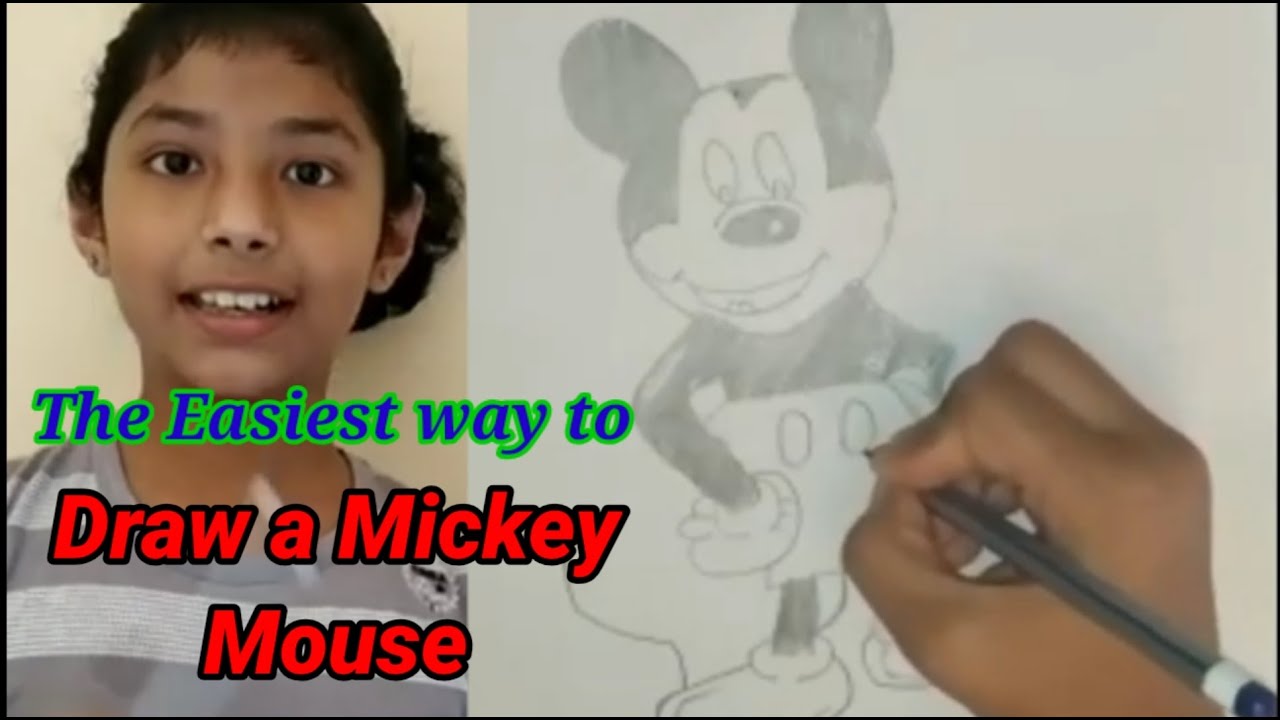 Draw a Mickey mouse with shading work - YouTube