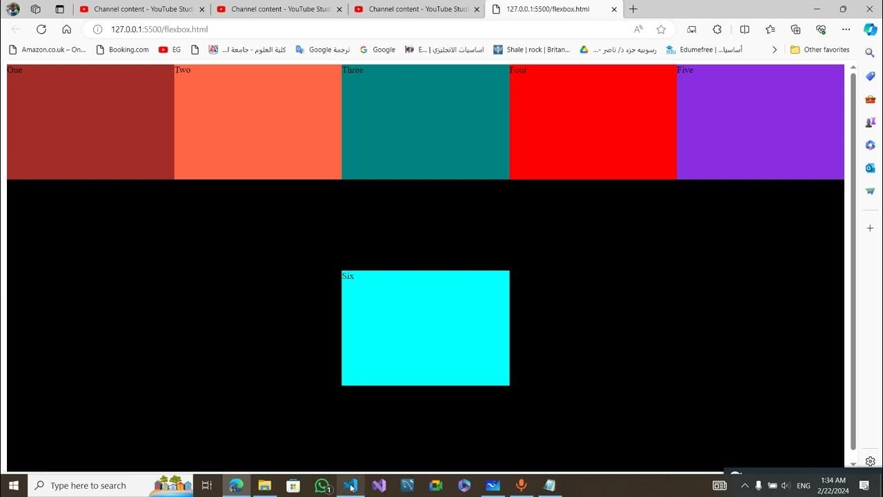 14-Session 8 Front CSS Flex box Part 4 (20-2-2024) اليوم الثامن من المعسكر الجزء الرابع - YouTube