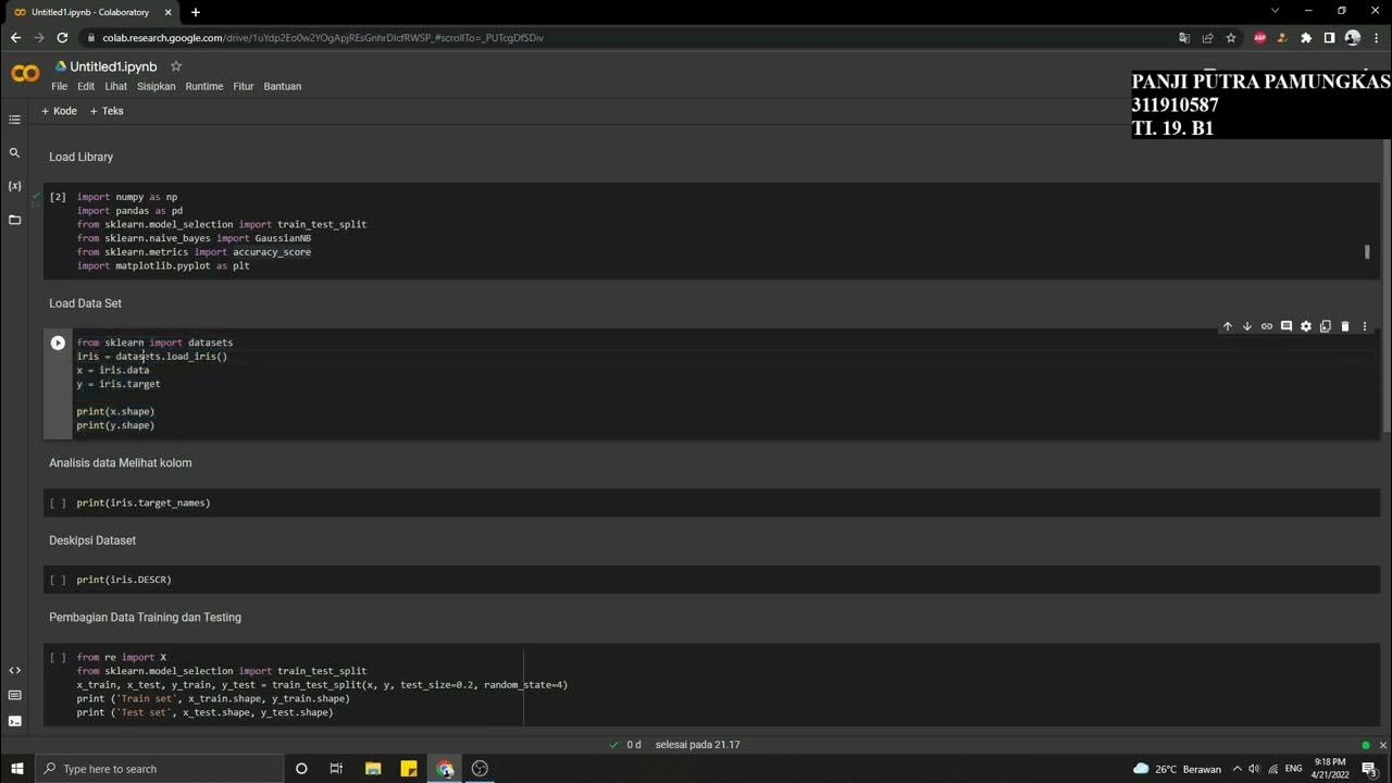 Klasifikasi Dataset Iris Menggunakan Algoritma Naive Bayes degan Pyhton ...