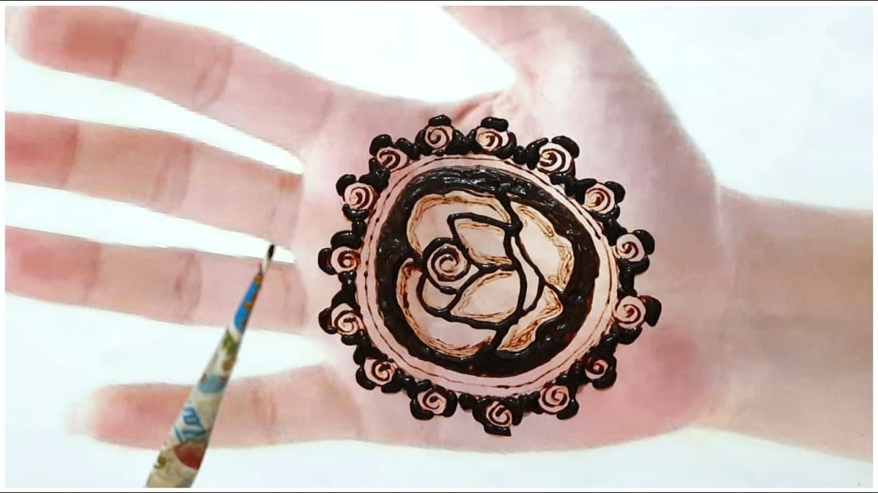 Festival Special rose flower henna design | Beautiful henna rose design ...