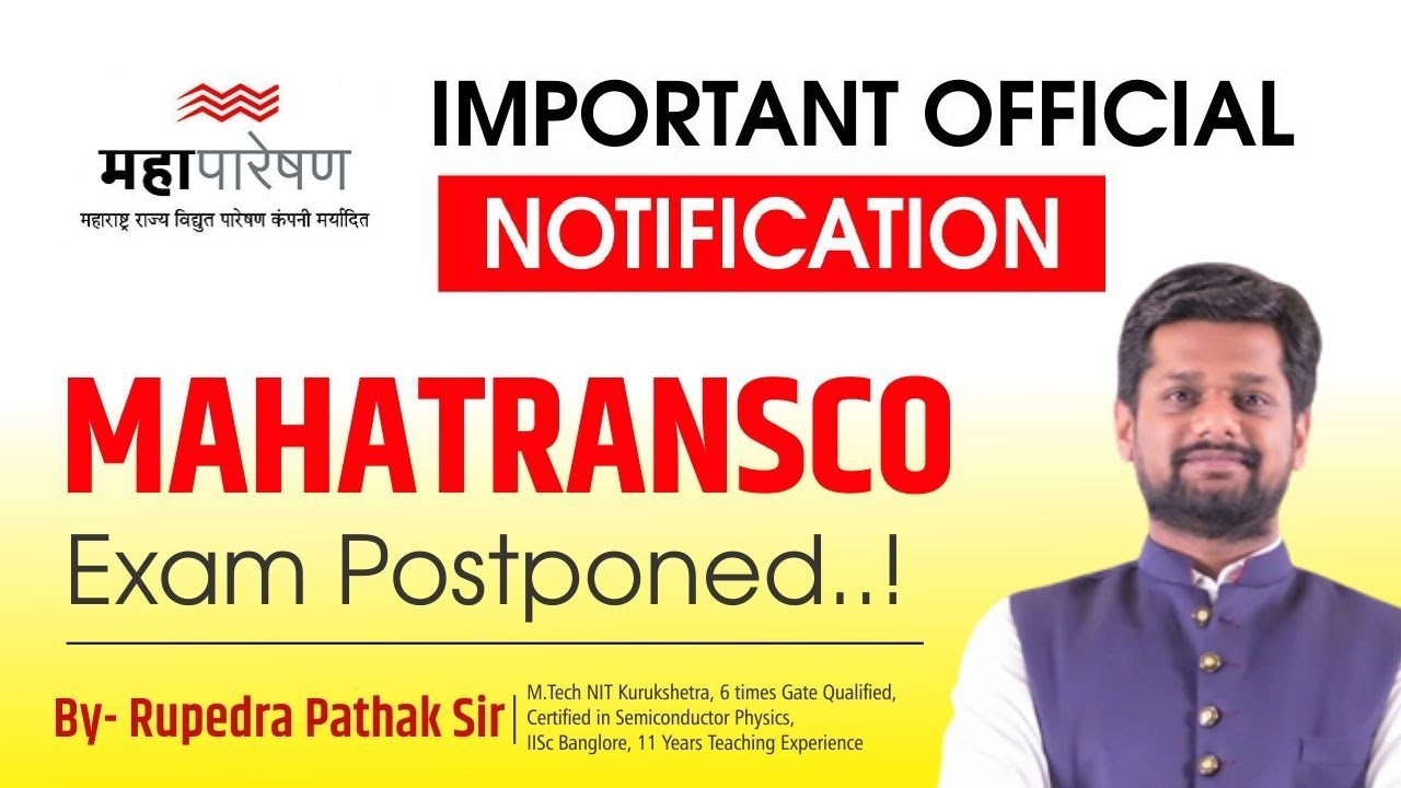 Transco | Exam Postponed | Official Notification | R. Pathak Sir - YouTube
