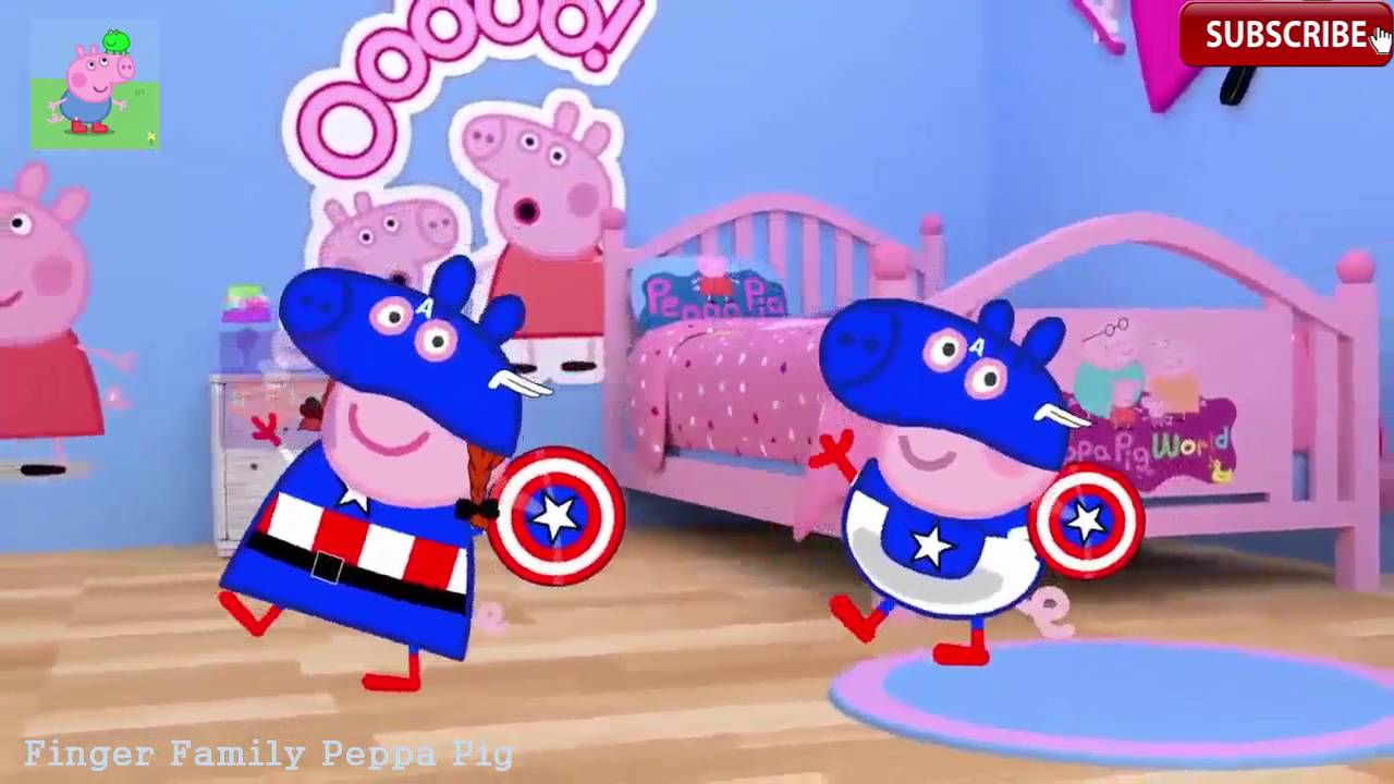 peppa pig song captain america 5 little pigs - YouTube