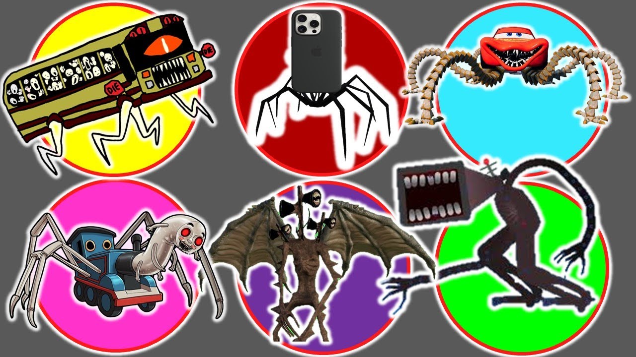 KUMPULAN MONSTER !! Thomas Tank, McQueen Cyborg, Gorka, McQueen Spider ...