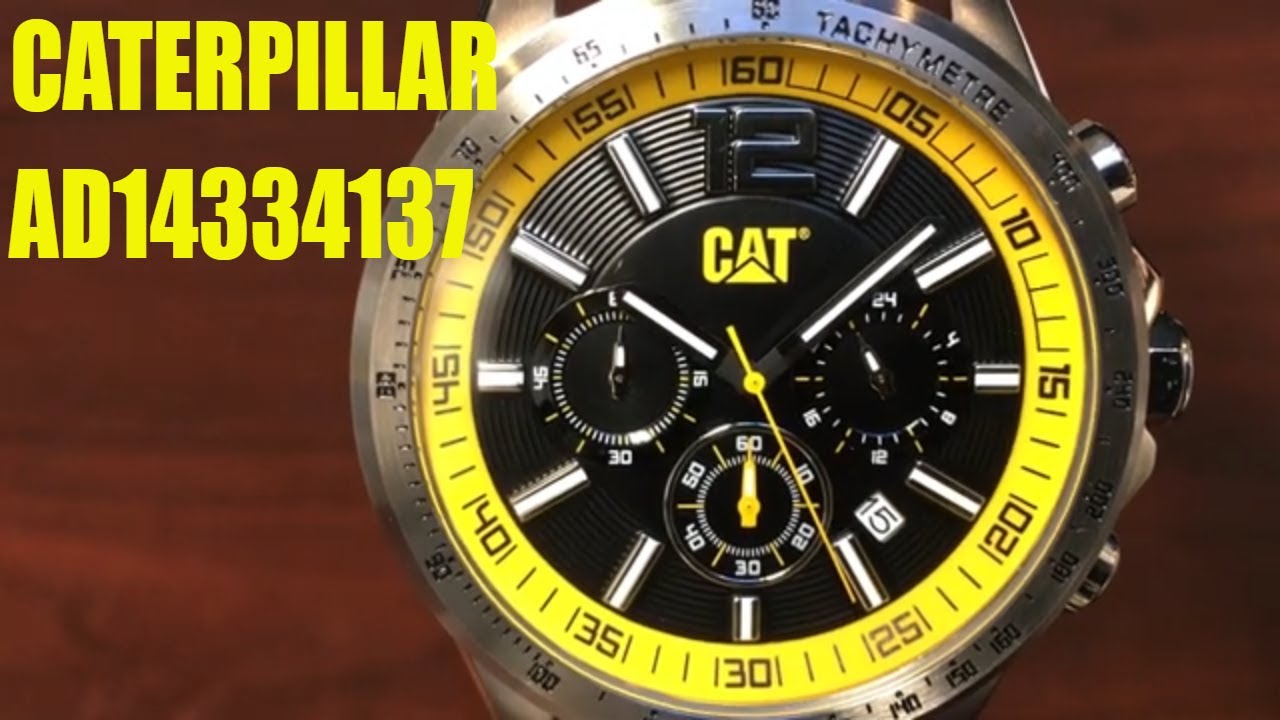 Caterpillar CAT Boston Chronograph Leather Watch AD14334137 - YouTube