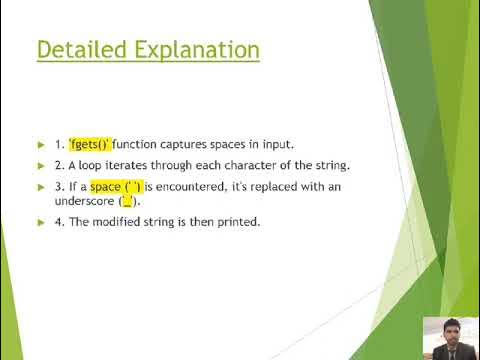 write a c program to accept any string and replace all the blank spece(s) with simbal - YouTube