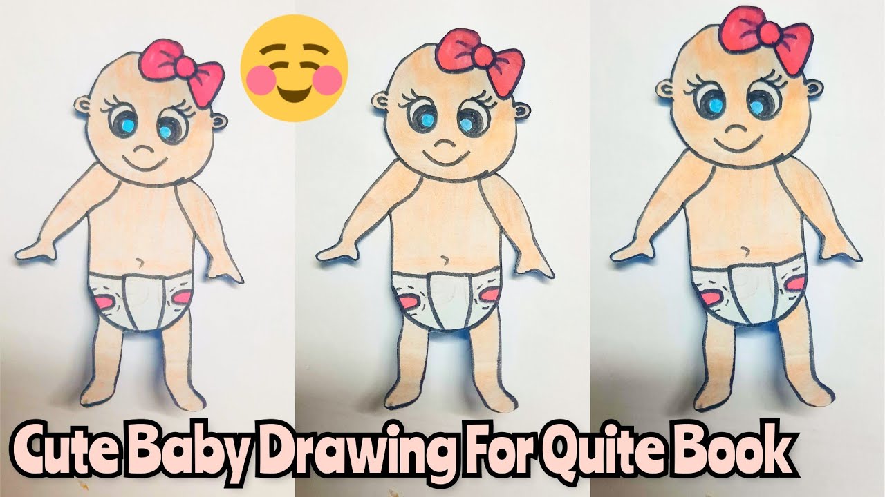 How to draw a Cute baby for Quite Book. Little baby drawing.Drawings ...