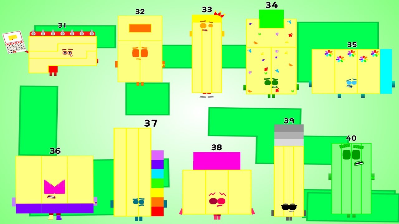 Numberblocks Band Retro Super-Big 31-40 - YouTube