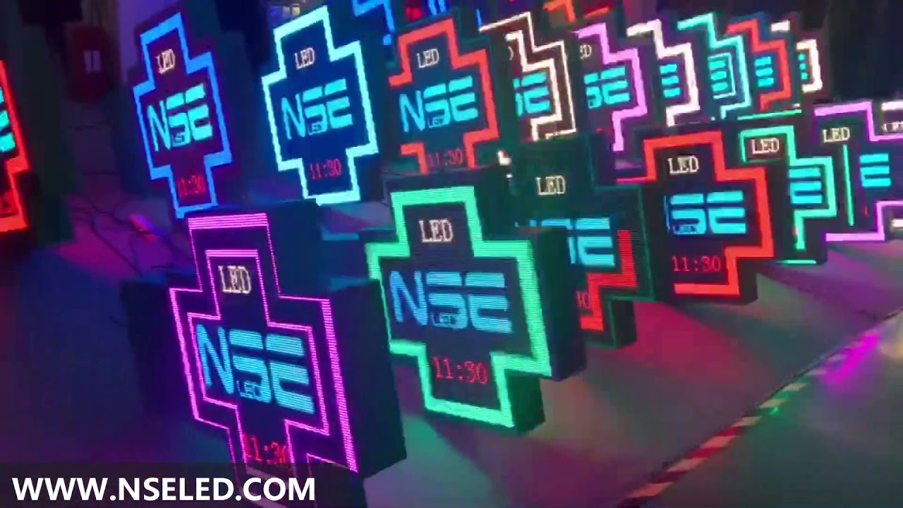 NSE Outdoor P6 Pharmacy Cross LED Displays - YouTube