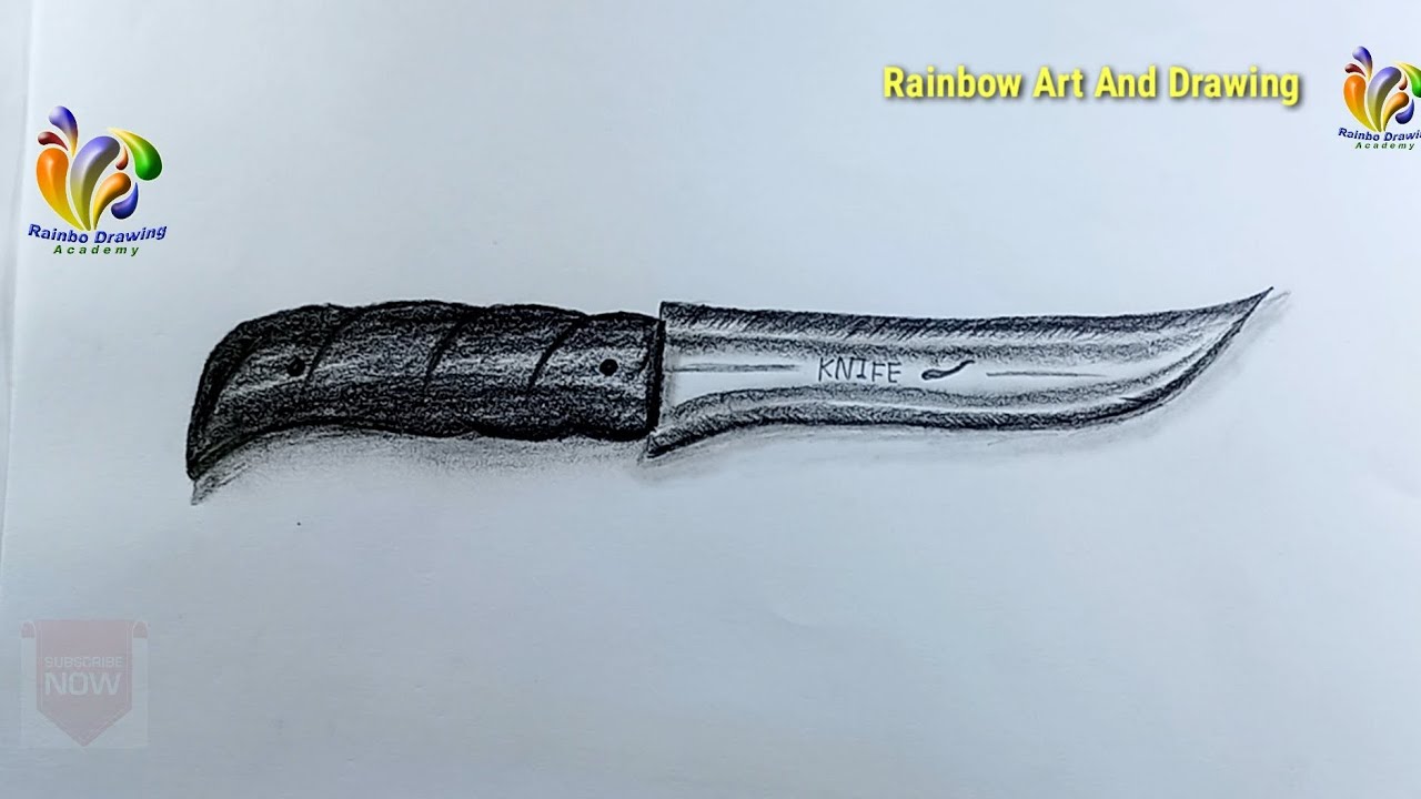 How to draw a real knife || কিভাবে একটি ছুরি আঁকতে হয় || Knife Drawing ...