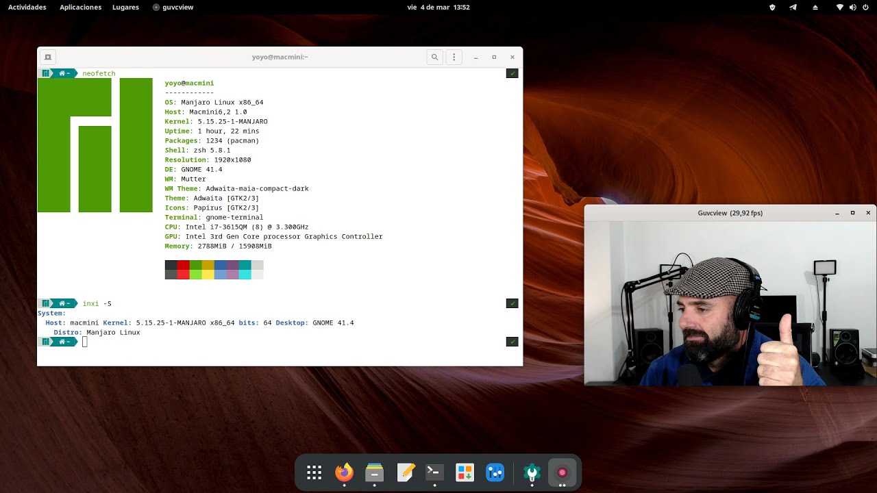 Manjaro Gnome 21.2.4 "Qonos" en mi Mac mini 6,2 late 2012 (así funciona ...