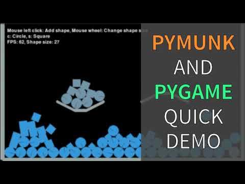 Pymunk and pygame quick demo - YouTube