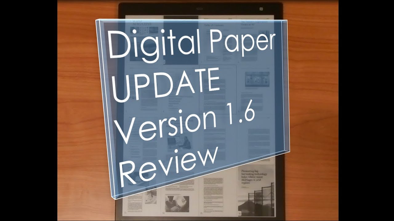 Sony Digital Paper (DPT-RP1) Update (Version 1.6) Features Review - YouTube