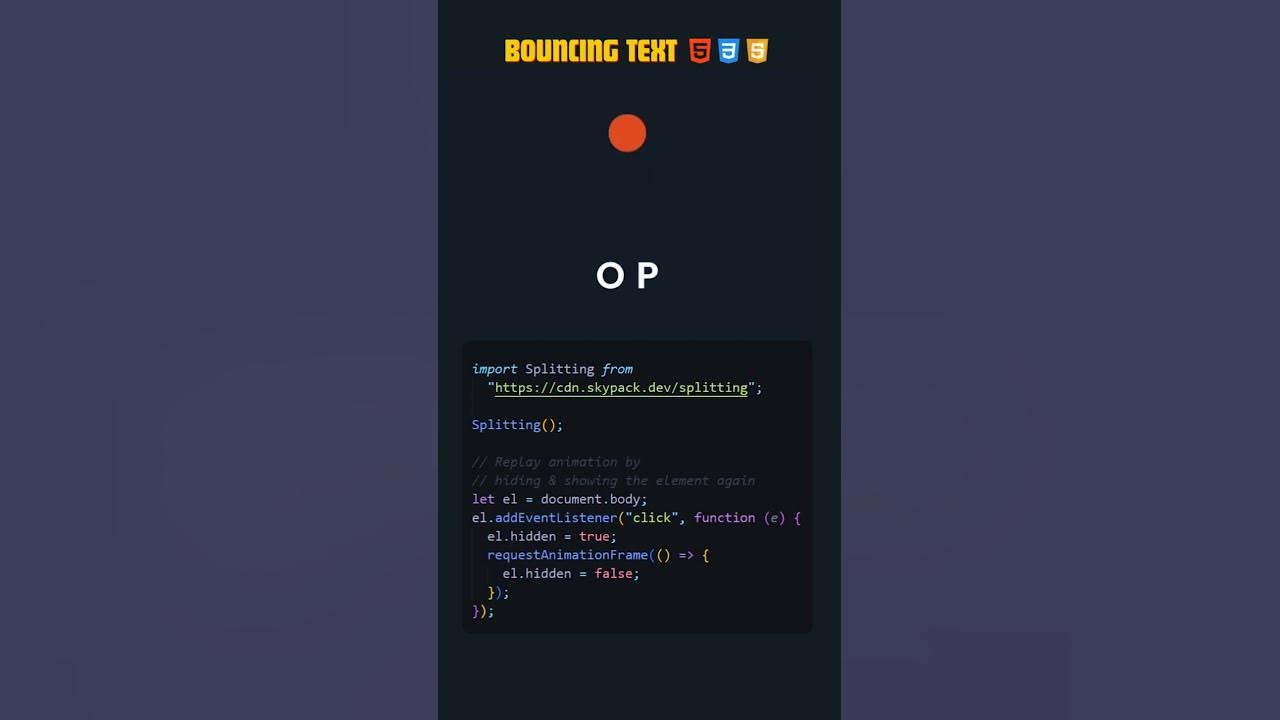 Bouncing Text using HTML, CSS & JS #html_css #shortsvideo #viralshort - YouTube