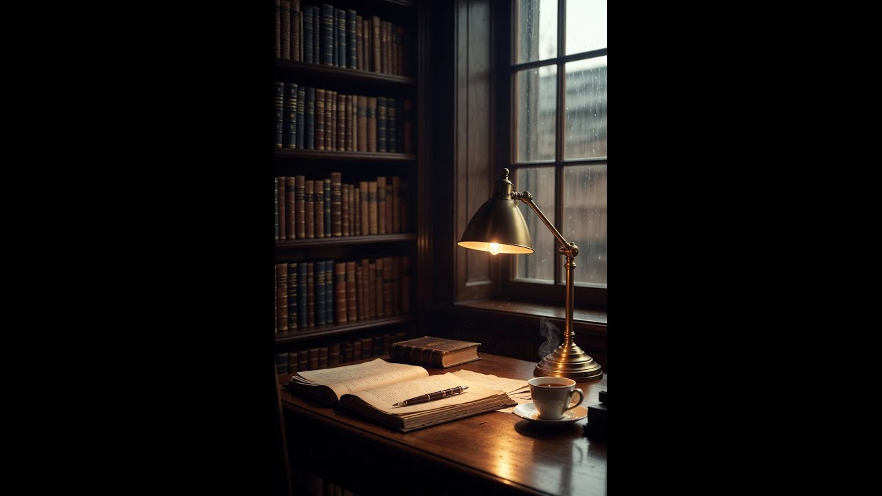 Dark Academia Library Ambience – Rainy Study Room for Deep Focus (1 ...