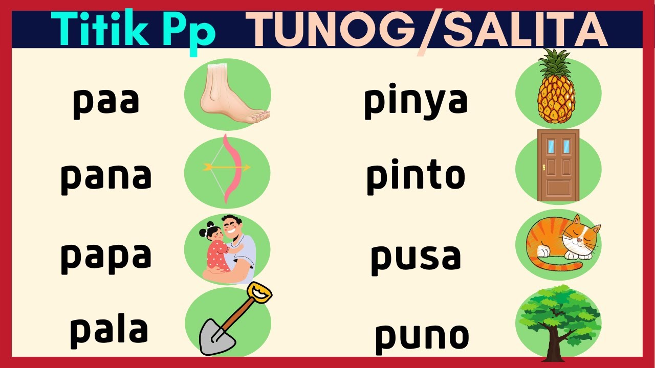 LETRANG Pp / TUNOG / SALITA / LARAWAN / KINDER & GRADE 1 - YouTube